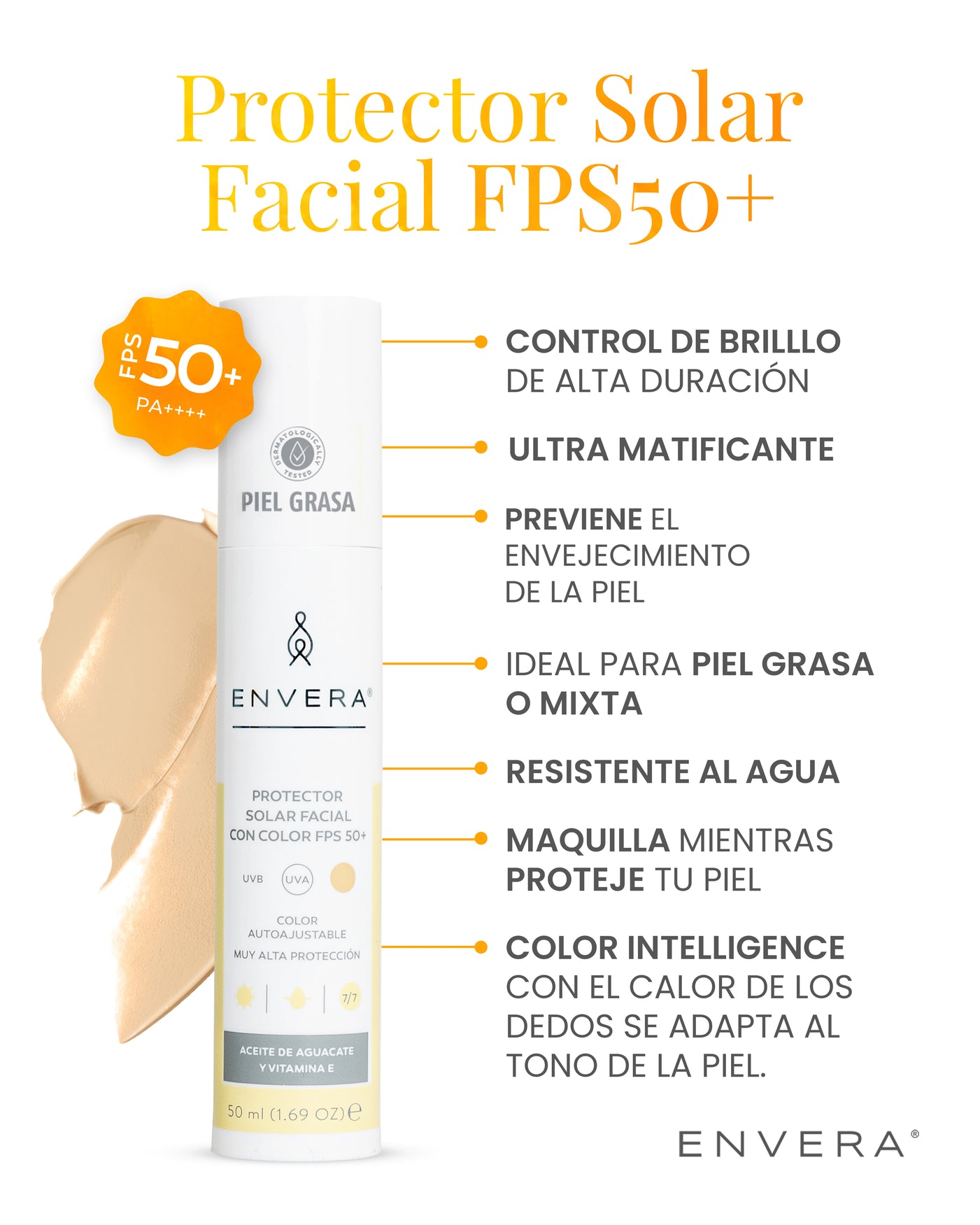 Protector Solar para Pieles Grasas FPS 50+ UVA/UVB