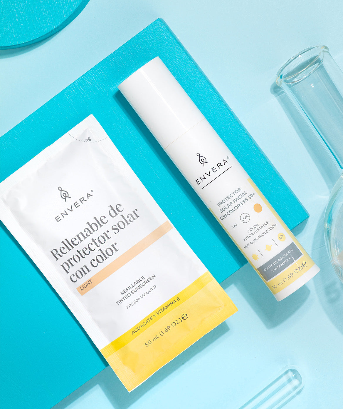 Set Protector Solar + Rellenable 2 EN 1 Sedoso y Mate